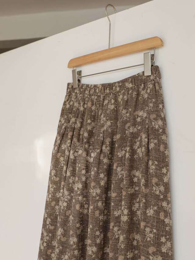 ★サンプルセール 1点のみ★ 043 プリントスカート 裏地付き コットンリネンスカート | iichi 日々の暮らしを心地よくするハンドメイドやアンティークのマーケットプレイス