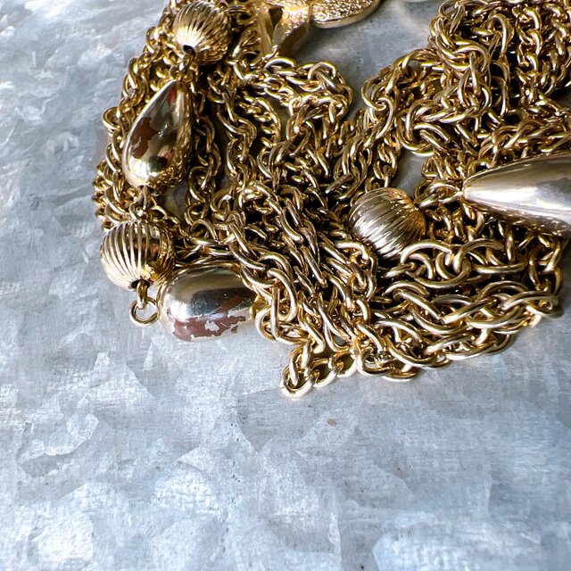 U.S.A. 1970〜80s Gold Tone Metal Beads Lots Chain Bracelet | iichi 日々の暮らしを心地よくするハンドメイドやアンティークの ...