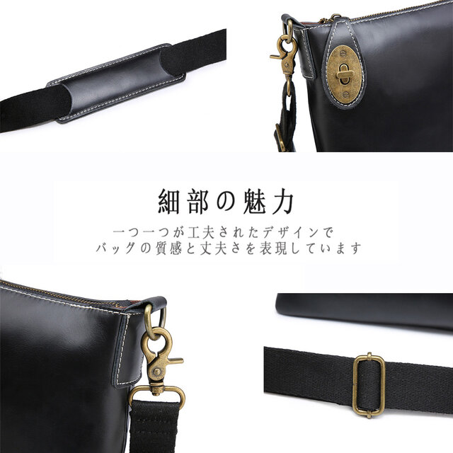 Y28 人気新品 ハンドメイド 高級牛革 ショルダーバッグ メンズ ブラック色 | iichi 日々の暮らしを心地よくするハンドメイドやアンティークのマーケットプレイス