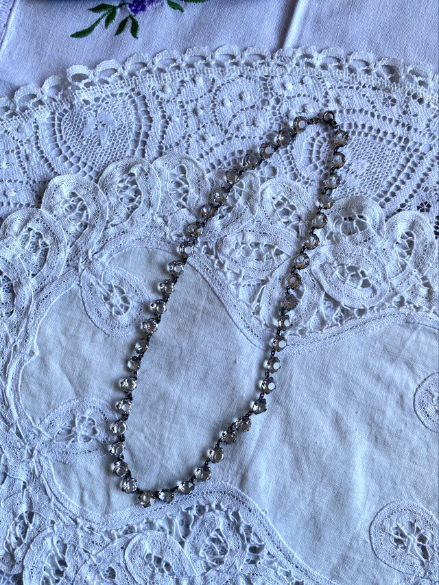 アールデコ クリアグラス リヴィエールネックレス | iichi 日々の暮らしを心地よくするハンドメイドやアンティークのマーケットプレイス