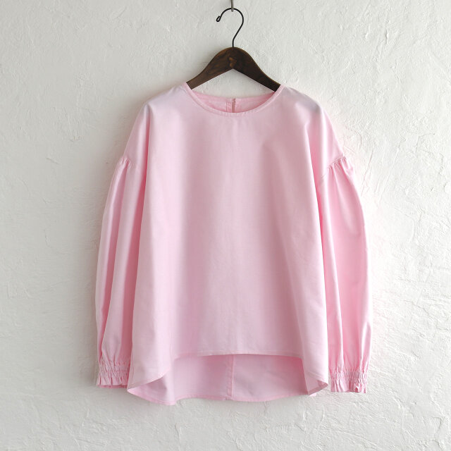 オックスフォードコットン ギャザースリーブブラウス＊春色プルオーバー（ピンク）TP43 | iichi 日々の暮らしを心地よくするハンドメイドやアンティークのマーケットプレイス