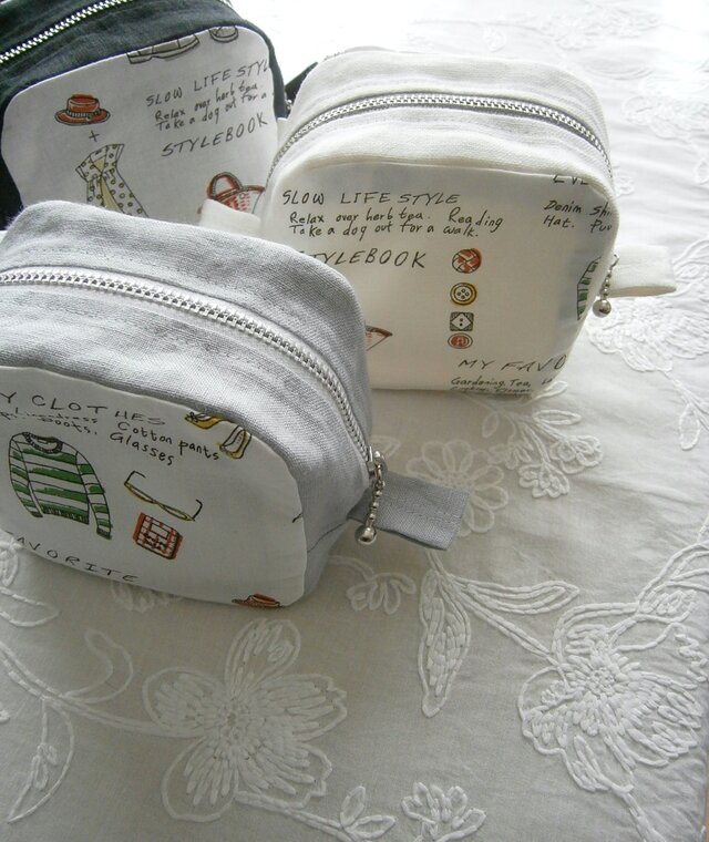 ArtWork×linen SquarePouch | iichi 日々の暮らしを心地よくするハンドメイドやアンティークのマーケットプレイス