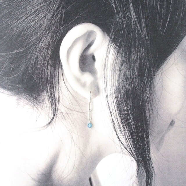 Chain&Dot Pierce（アクアマリン） | iichi 日々の暮らしを心地よくするハンドメイドやアンティークのマーケットプレイス