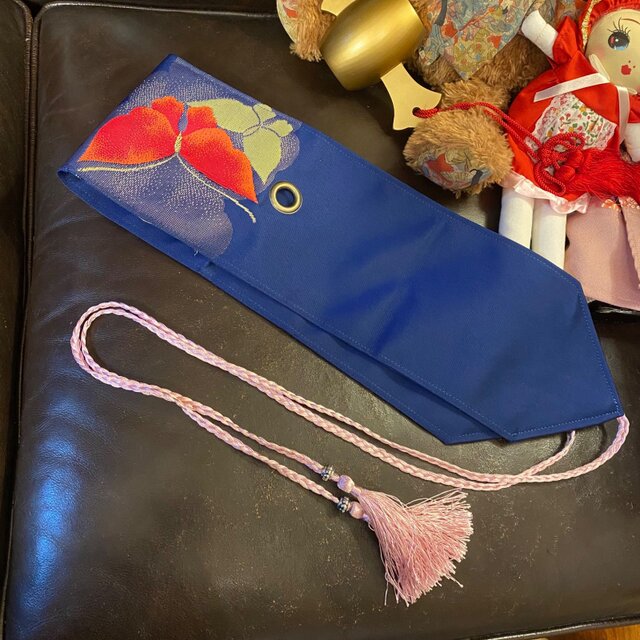 着物 リメイク セミロング ワンピース ドレス 洗える 化繊 名古屋帯ベルト 和洋折衷 橙色と黄金色の椿の花々。 KW-882 | iichi 日々の暮らしを心地よくするハンドメイドや ...