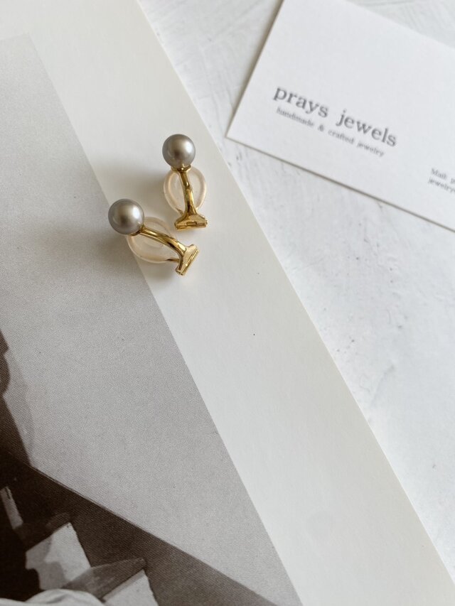 日本製SVソフトタッチクリップジュエリーイヤリング クリスタルパール6mm | iichi 日々の暮らしを心地よくするハンドメイドやアンティークのマーケットプレイス