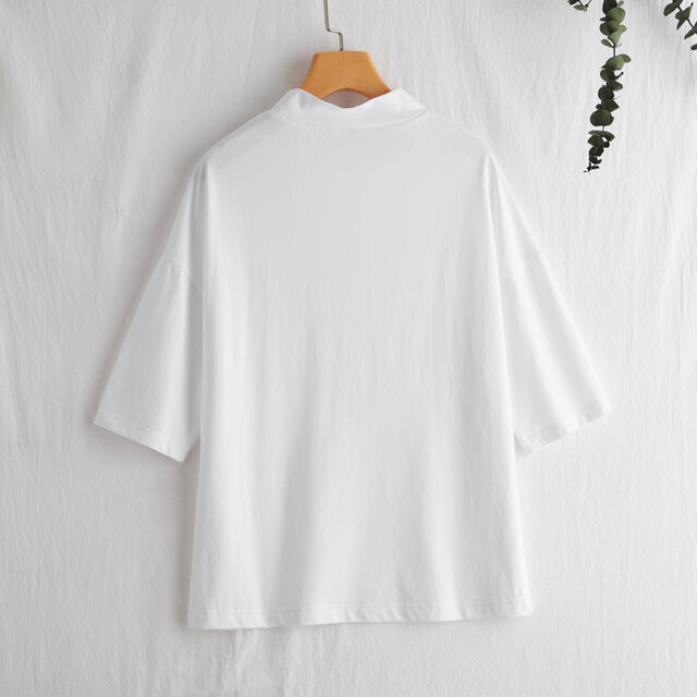 ★サンプルセール 1点のみ★1000円オフ★コットンカットソー ボトルネック7分袖Tシャツ 220601-1(151) | iichi 日々の暮らしを心地よくするハンドメイドやアンティークの ...