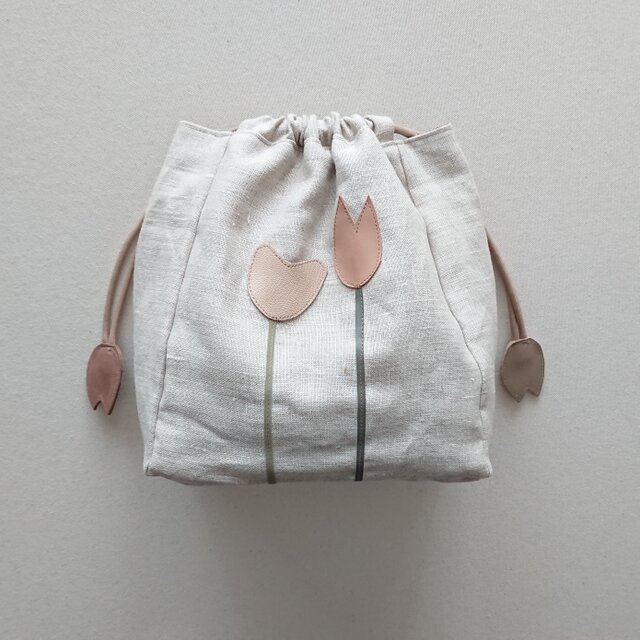 tulip leather 3way tote [ beige / small ] | iichi 日々の暮らしを心地よくするハンドメイドやアンティークのマーケットプレイス