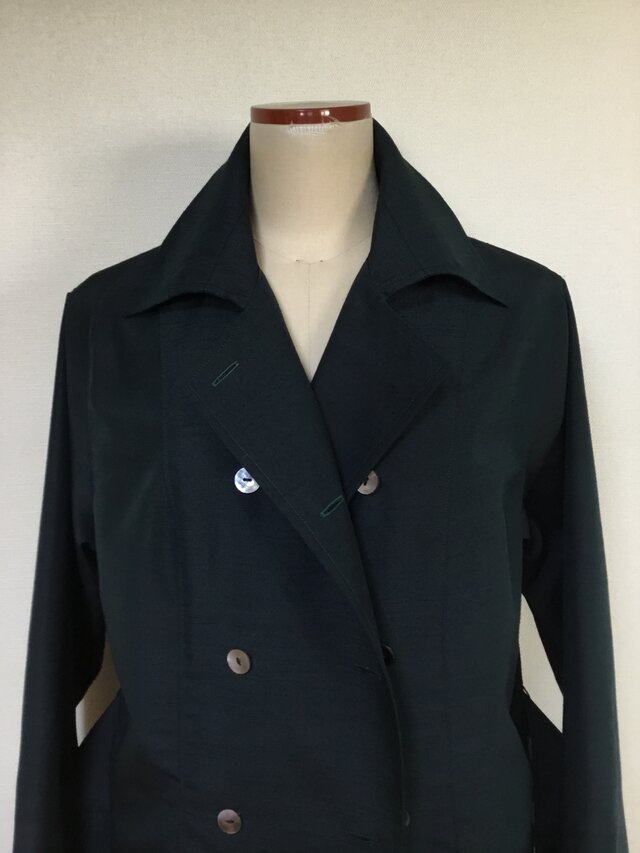 紬のコート トレンチコート風 | iichi 日々の暮らしを心地よくするハンドメイドやアンティークのマーケットプレイス