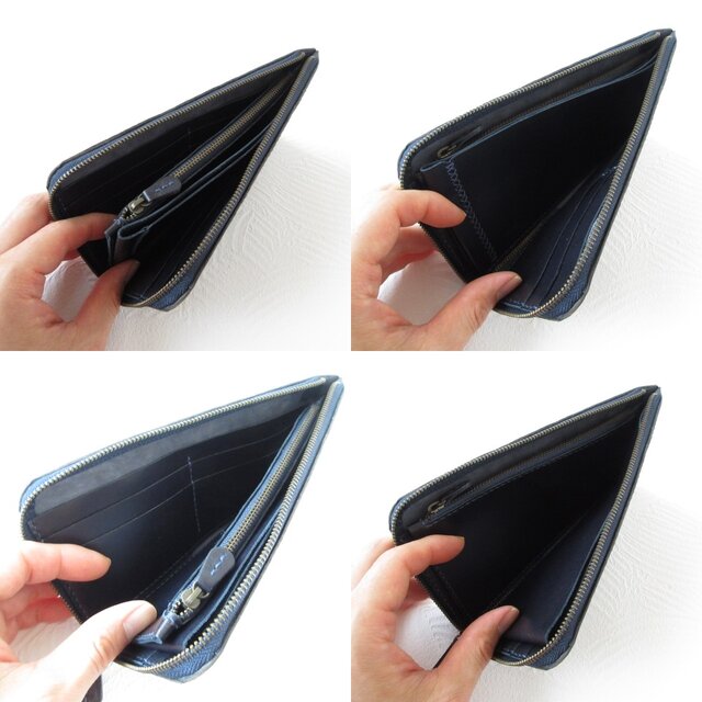 重厚感。存在感。《ゴートスキン》L字ファスナー・ロングウォレット・011 | iichi 日々の暮らしを心地よくするハンドメイドやアンティークのマーケットプレイス