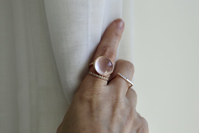K10[朝露のpink rose]ring | iichi 日々の暮らしを心地よくするハンドメイドやアンティークのマーケットプレイス