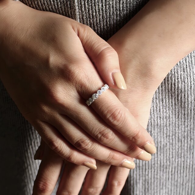 Seven Stone Milled Ring (m) / SV925 | iichi 日々の暮らしを心地よくするハンドメイドやアンティークのマーケットプレイス