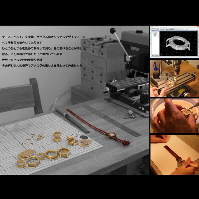 手作り腕時計 Via Valeria(レトロブルー & イタリアブルー色革) | iichi 日々の暮らしを心地よくするハンドメイドやアンティークのマーケットプレイス