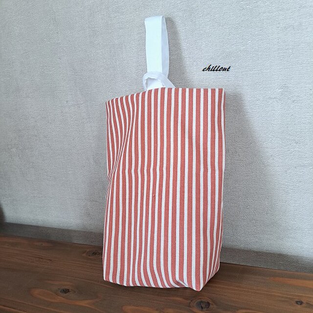 【ストライプ】入園バッグ2点セット：レッド【0829】 | iichi 日々の暮らしを心地よくするハンドメイドやアンティークのマーケットプレイス