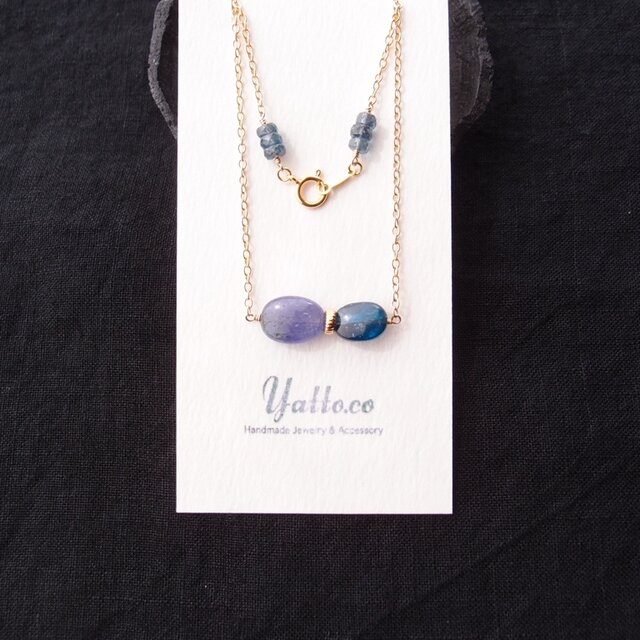【K14gf】Kyanite × Tanzanite Necklace／カイヤナイト×タンザナイト ネックレス | iichi 日々の暮らしを心地よくするハンドメイドやアンティークのマーケットプレイス