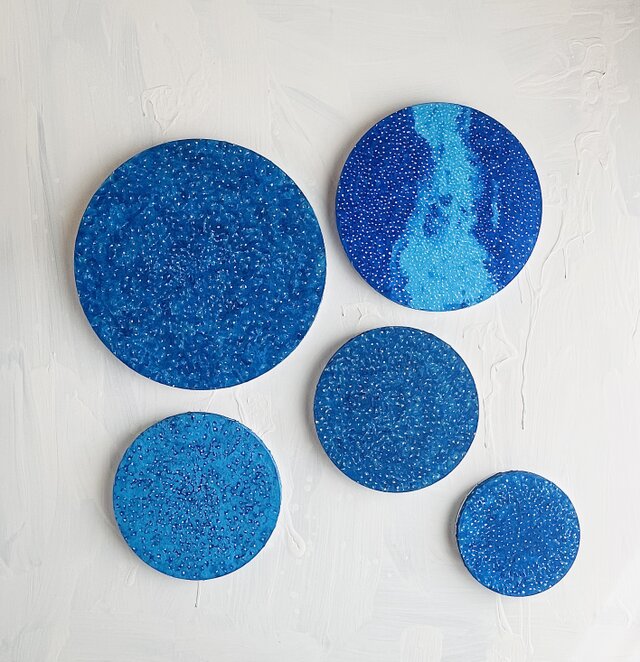 直径20㎝ 星空 2025-2-7 油彩画・原画・アートパネル | iichi 日々の暮らしを心地よくするハンドメイドやアンティークのマーケットプレイス