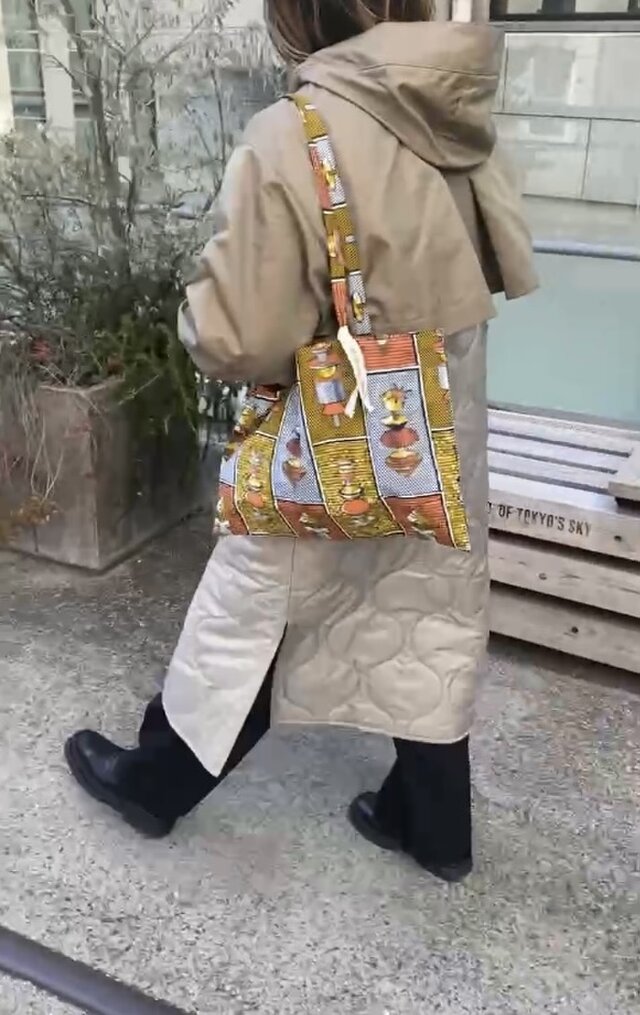 Tote bag L -brick- | iichi 日々の暮らしを心地よくするハンドメイドやアンティークのマーケットプレイス