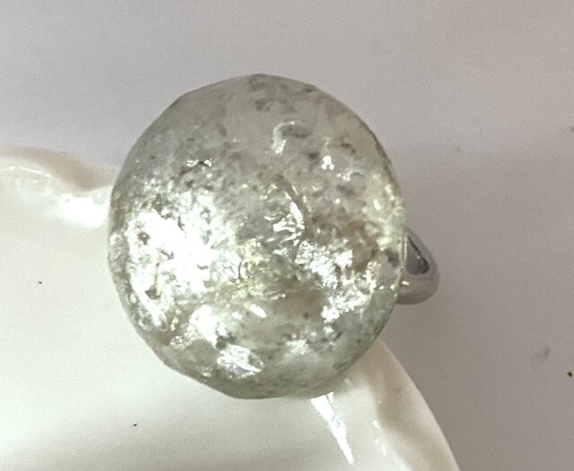 イタリア製 半球 シルバー 透明 リング】 | iichi 日々の暮らしを心地よくするハンドメイドやアンティークのマーケットプレイス