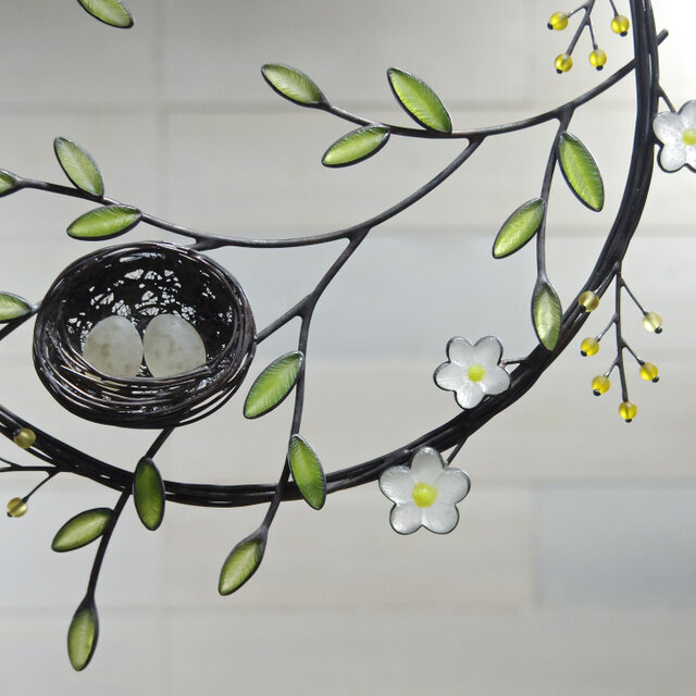 ガラスのリース[春の庭]LL | iichi 日々の暮らしを心地よくするハンドメイドやアンティークのマーケットプレイス