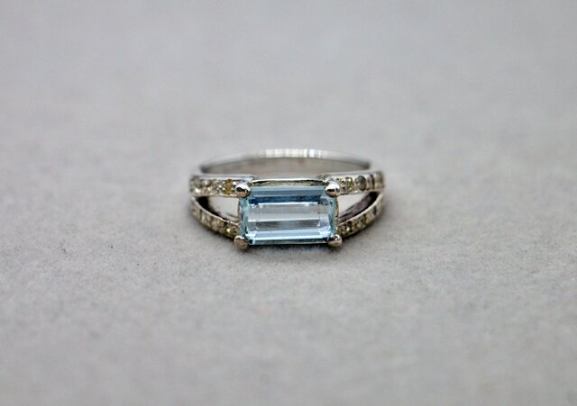 天然石＊アクアマリン 指輪＊12号 SV | iichi 日々の暮らしを心地よくするハンドメイドやアンティークのマーケットプレイス