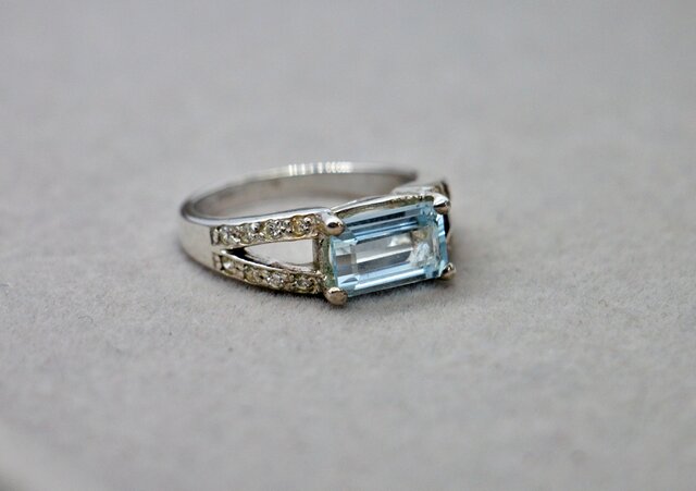 天然石＊アクアマリン 指輪＊12号 SV | iichi 日々の暮らしを心地よくするハンドメイドやアンティークのマーケットプレイス