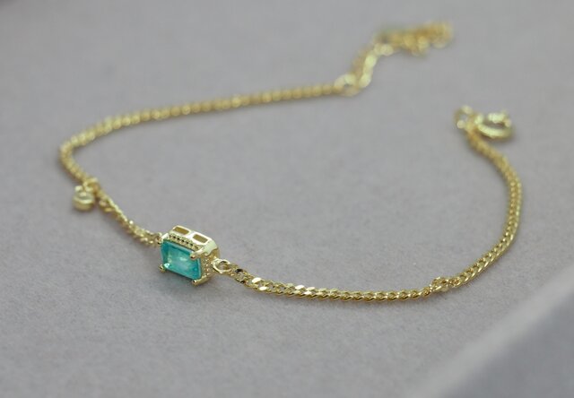 シンプル＊グリーンベリル ブレスレット GP | iichi 日々の暮らしを心地よくするハンドメイドやアンティークのマーケットプレイス