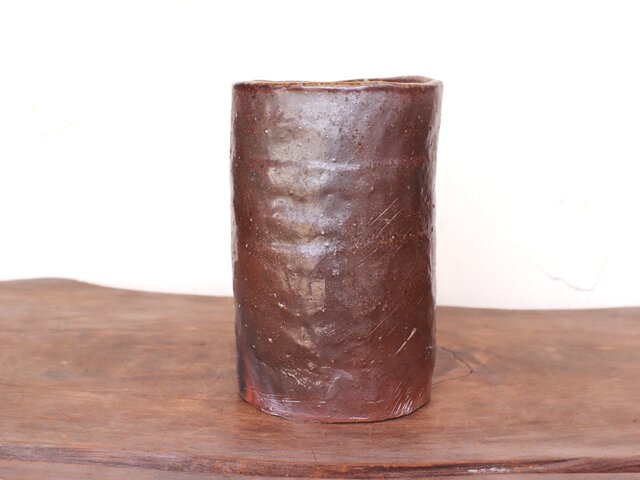 備前焼 植木鉢・サンギリ【受皿付き】 u-080 | iichi 日々の暮らしを心地よくするハンドメイドやアンティークのマーケットプレイス