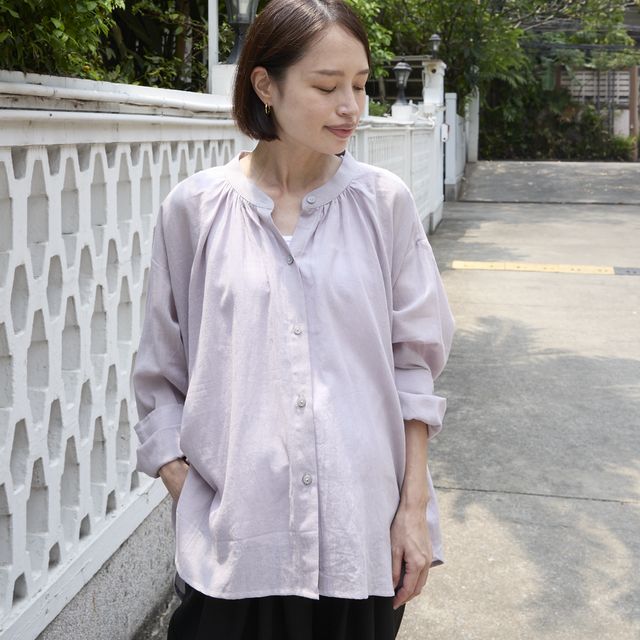 ふんわり柔らかライトコットン 羽織る コットン シャツ シルバーグレー 0674Grey | iichi 日々の暮らしを心地よくするハンドメイドやアンティークのマーケットプレイス