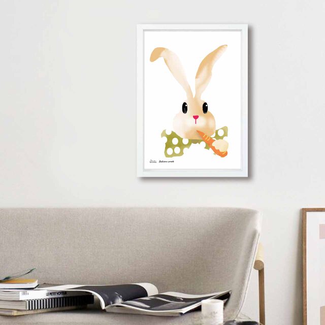 Carrots うさぎ 送料無料 イラスト アート ポスター アートポスター アート/sei検索 3425 | iichi 日々の暮らしを心地よくするハンドメイドやアンティークのマーケットプレイス
