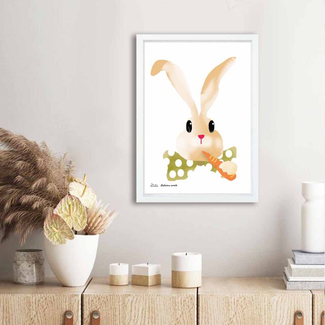 Carrots うさぎ 送料無料 イラスト アート ポスター アートポスター アート/sei検索 3425 | iichi 日々の暮らしを心地よくするハンドメイドやアンティークのマーケットプレイス
