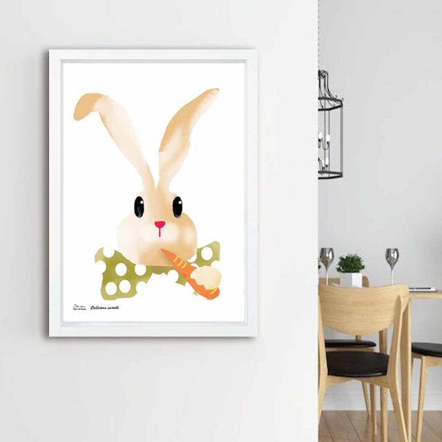 Carrots うさぎ 送料無料 イラスト アート ポスター アートポスター アート/sei検索 3425 | iichi 日々の暮らしを心地よくするハンドメイドやアンティークのマーケットプレイス