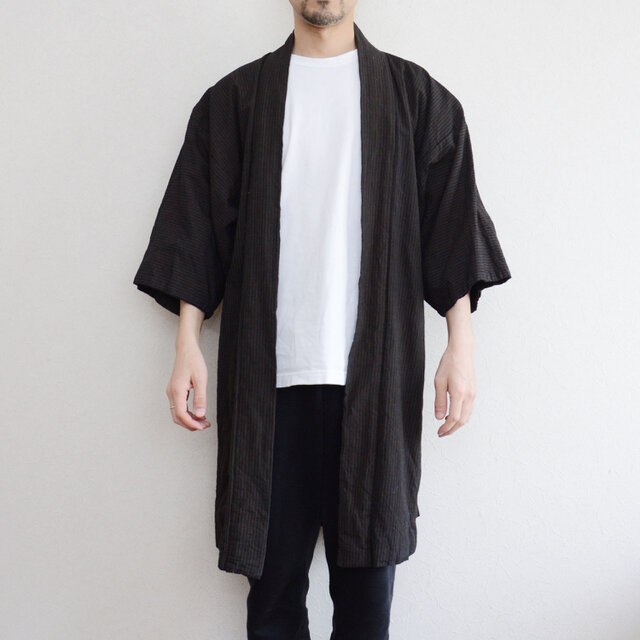 羽織 メンズ 着物 古布 木綿 縞模様 リメイク素材 アンティーク ジャパンヴィンテージ Haori Jacket Men | iichi 日々の暮らしを心地よくするハンドメイドやアンティーク ...