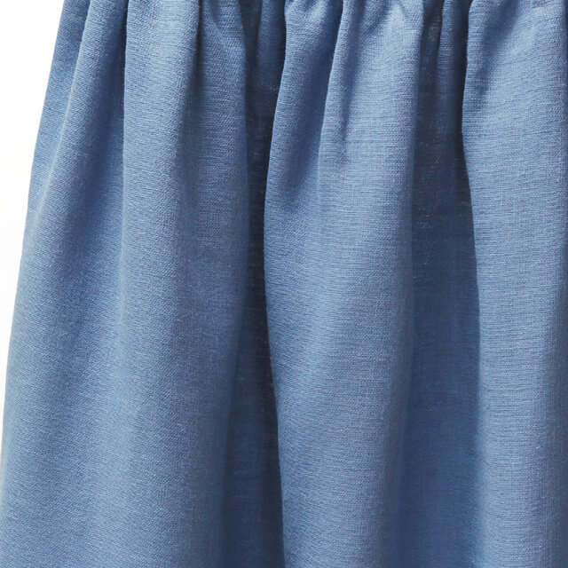 さらりと軽やか、リネンのナチュラルな風合い ハーフリネン ダブルガーゼ スカート（スモークブルー）ポケット 麻 | iichi 日々の暮らしを心地よくするハンドメイドやアンティークのマーケットプレイス