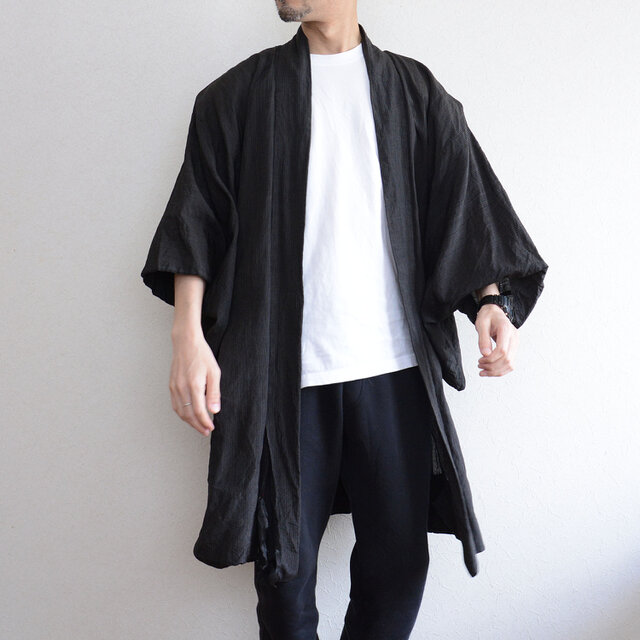 羽織 メンズ 着物 古布 木綿 ピンストライプ 縞模様 リメイク素材 アンティーク ジャパンヴィンテージ Haori | iichi 日々の暮らしを心地よくするハンドメイドやアンティークの ...