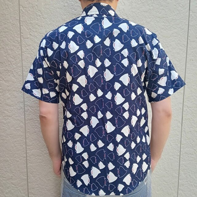 半袖和柄シャツ（千鳥模様） | iichi 日々の暮らしを心地よくするハンドメイドやアンティークのマーケットプレイス