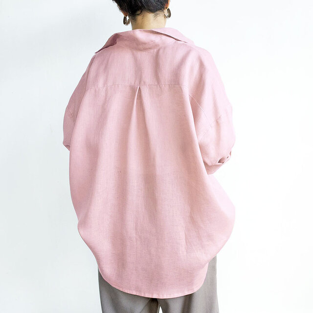 リネンオーバーシルエットシャツ（ミント） | iichi 日々の暮らしを心地よくするハンドメイドやアンティークのマーケットプレイス