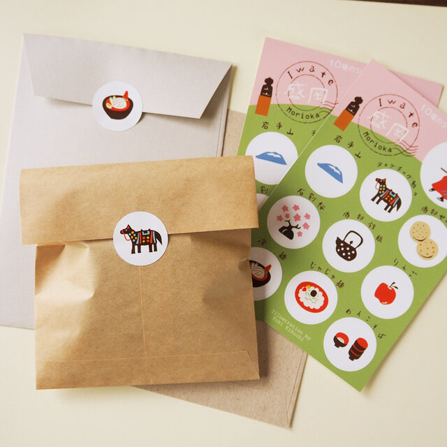 シール：盛岡（同柄2枚入） | iichi 日々の暮らしを心地よくするハンドメイドやアンティークのマーケットプレイス