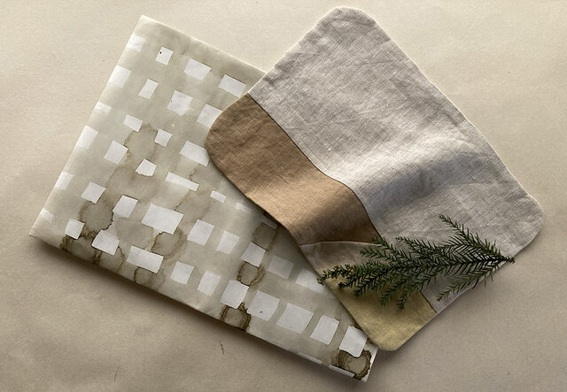 草木染め 布 tea mat C | iichi 日々の暮らしを心地よくするハンドメイドやアンティークのマーケットプレイス