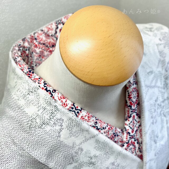 綿の半衿 トリコロールのバンダナ模様 | iichi 日々の暮らしを心地よくするハンドメイドやアンティークのマーケットプレイス