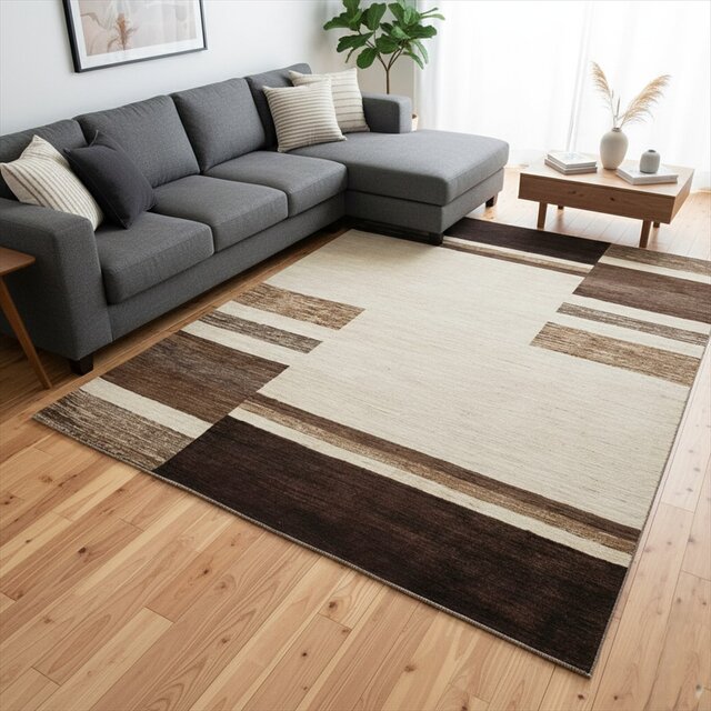 夏は涼しく冬は暖かい天然ラグ 無染めのウール リビング ラグ 250x195cm P213 | iichi 日々の暮らしを心地よくする ...