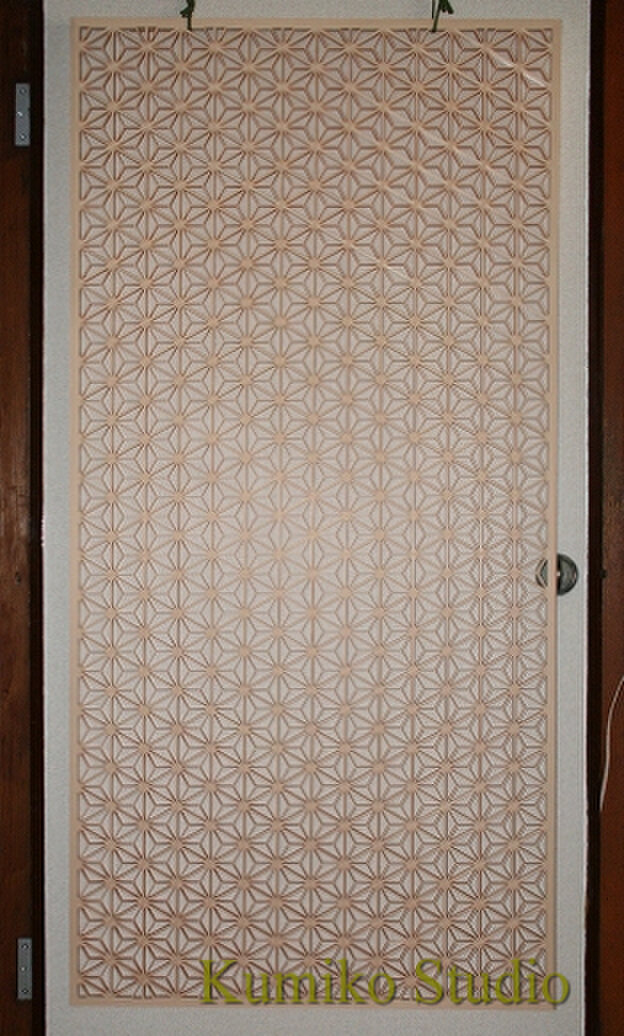 組子細工【麻の葉 大型 ドア内埋込用 W68 * H1400 * 1 [cm] 】 ドア埋込み用 | iichi 日々の暮らしを心地よくするハンドメイドやアンティークのマーケットプレイス