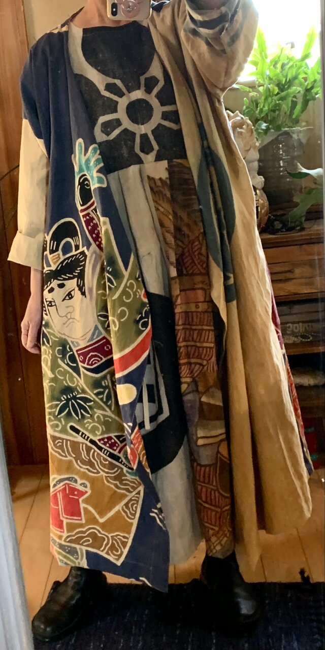 幟旗からカシュクール羽織 | iichi 日々の暮らしを心地よくするハンドメイドやアンティークのマーケットプレイス