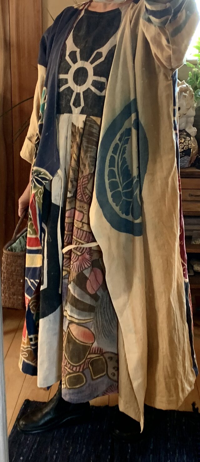 幟旗からカシュクール羽織 | iichi 日々の暮らしを心地よくするハンドメイドやアンティークのマーケットプレイス