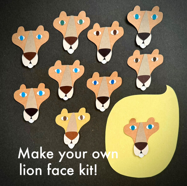 ライオンの顔をつくる工作キット 原画つき/送料込み | iichi 日々の暮らしを心地よくするハンドメイドやアンティークのマーケットプレイス