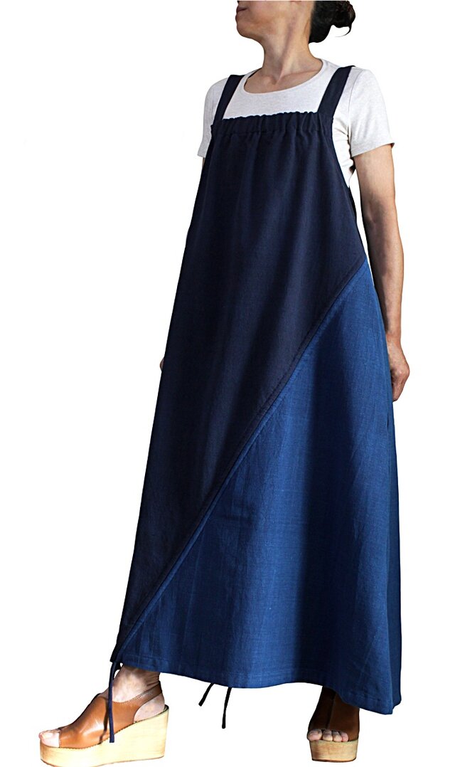 ジョムトン手織り綿配色切り替えノースリーブドレス（DFS-080-03） | iichi 日々の暮らしを心地よくするハンドメイドやアンティークのマーケットプレイス