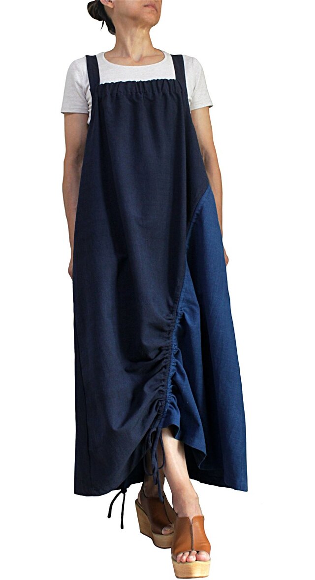 ジョムトン手織り綿配色切り替えノースリーブドレス（DFS-080-03） | iichi 日々の暮らしを心地よくするハンドメイドやアンティークのマーケットプレイス