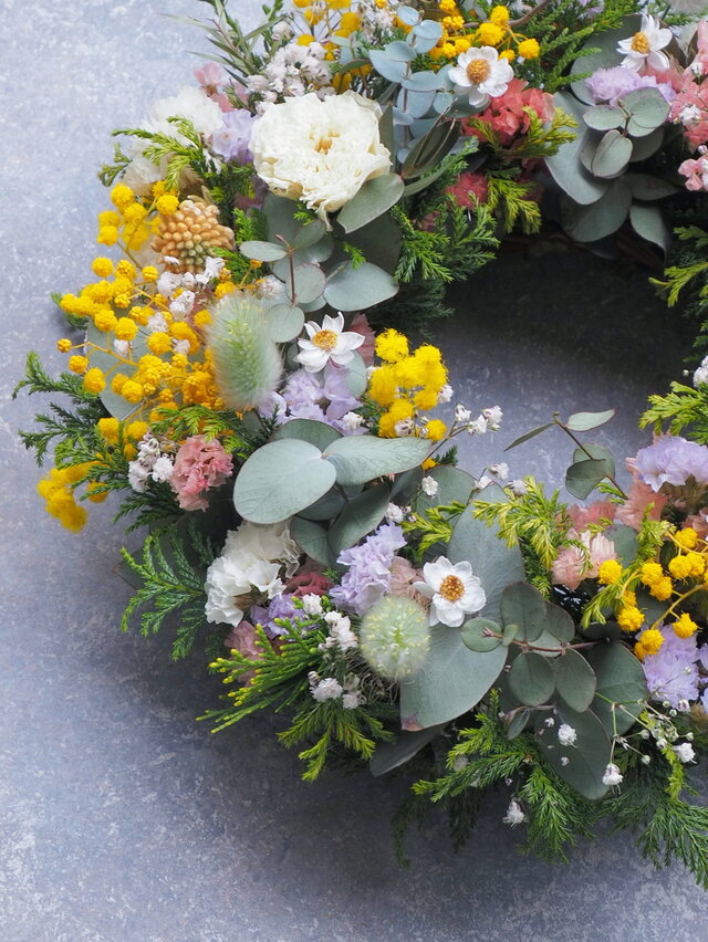 瀬戸内の森のリース25cm | iichi 日々の暮らしを心地よくするハンドメイドやアンティークのマーケットプレイス