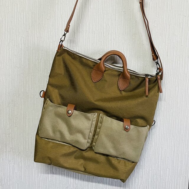 コーデュラナイロンの3wayショルダートートバック | iichi 日々の暮らしを心地よくするハンドメイドやアンティークのマーケットプレイス