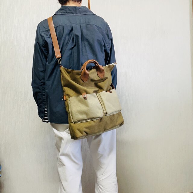 コーデュラナイロンの3wayショルダートートバック | iichi 日々の暮らしを心地よくするハンドメイドやアンティークのマーケットプレイス