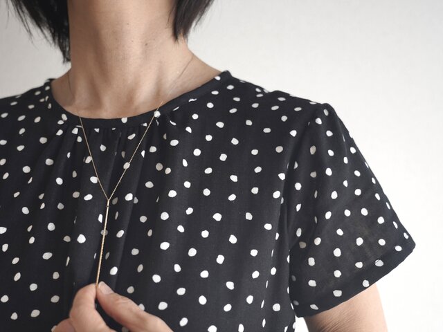 水玉ガーゼのワンピース 半袖 NO.255 | iichi 日々の暮らしを心地よくするハンドメイドやアンティークのマーケットプレイス