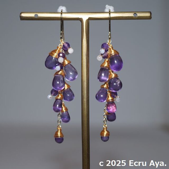 *Welcome*藤の花をイメージしたピアス | iichi 日々の暮らしを心地よくするハンドメイドやアンティークのマーケットプレイス